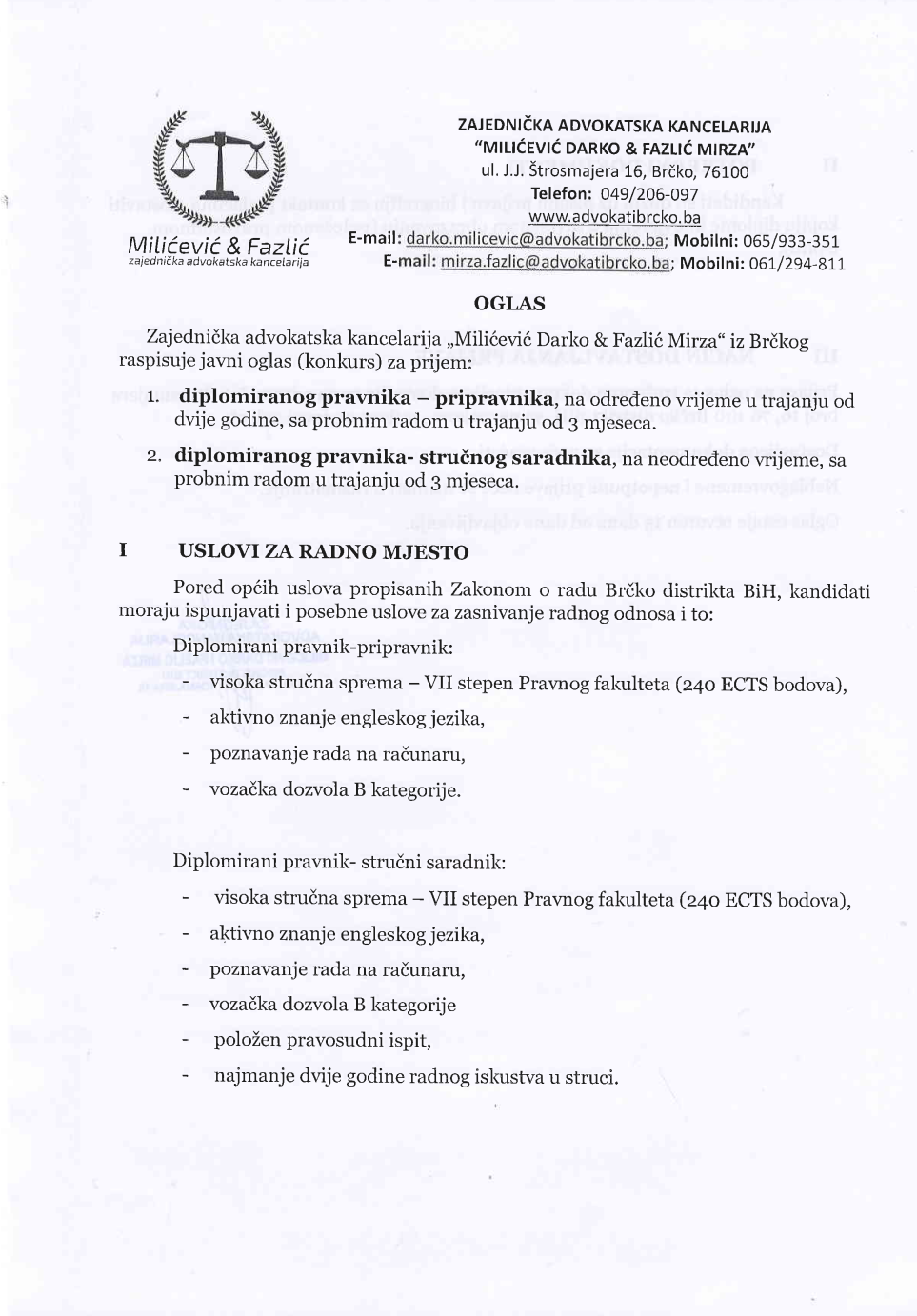 Dipl pravnik i dipl pravnik pripravnik